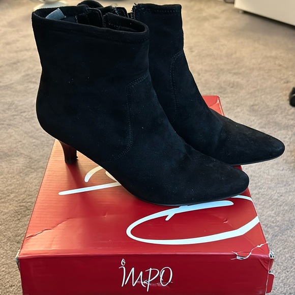 Impo | Shoes | Impo Nixxie Stretch Black Suede Ankle Boot Size 7 | Poshmark